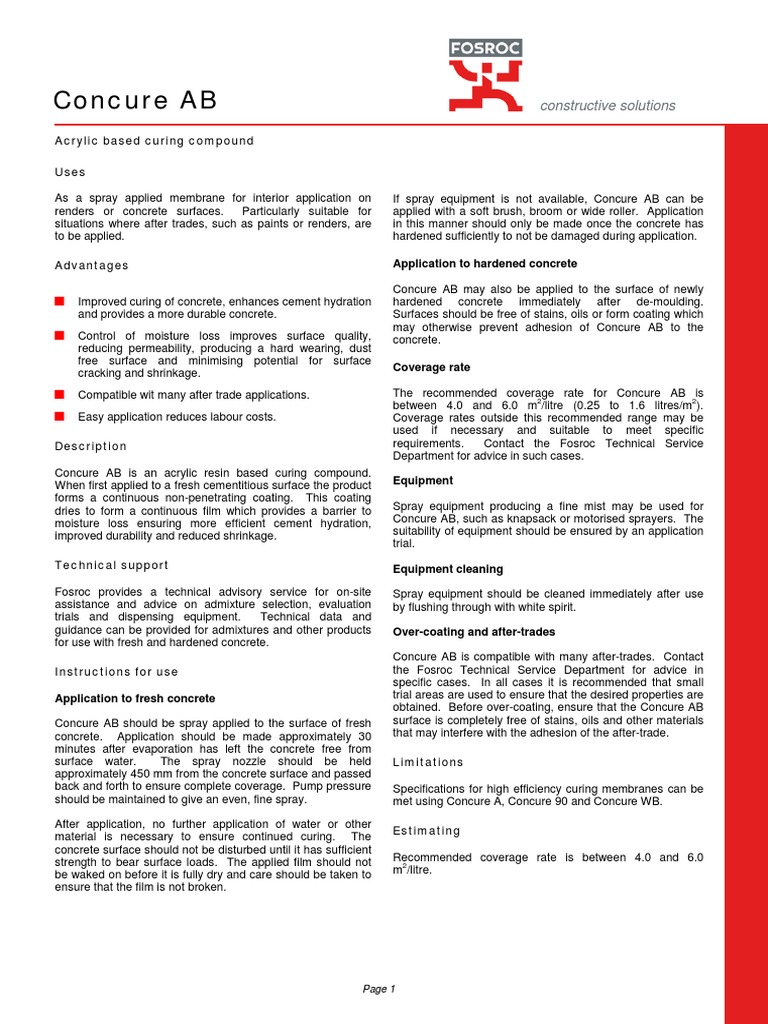 Concure Ab | PDF | Paint | Concrete