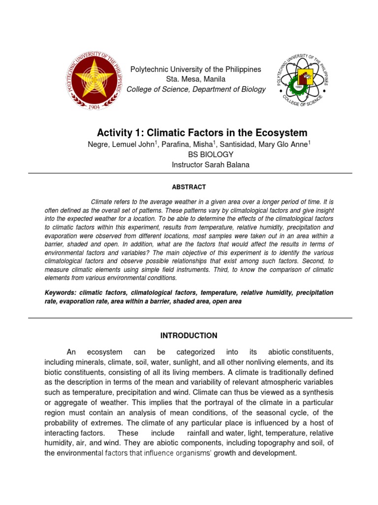 Climatic Factors Affecting Ecosystems | PDF | Humidity | Relative Humidity