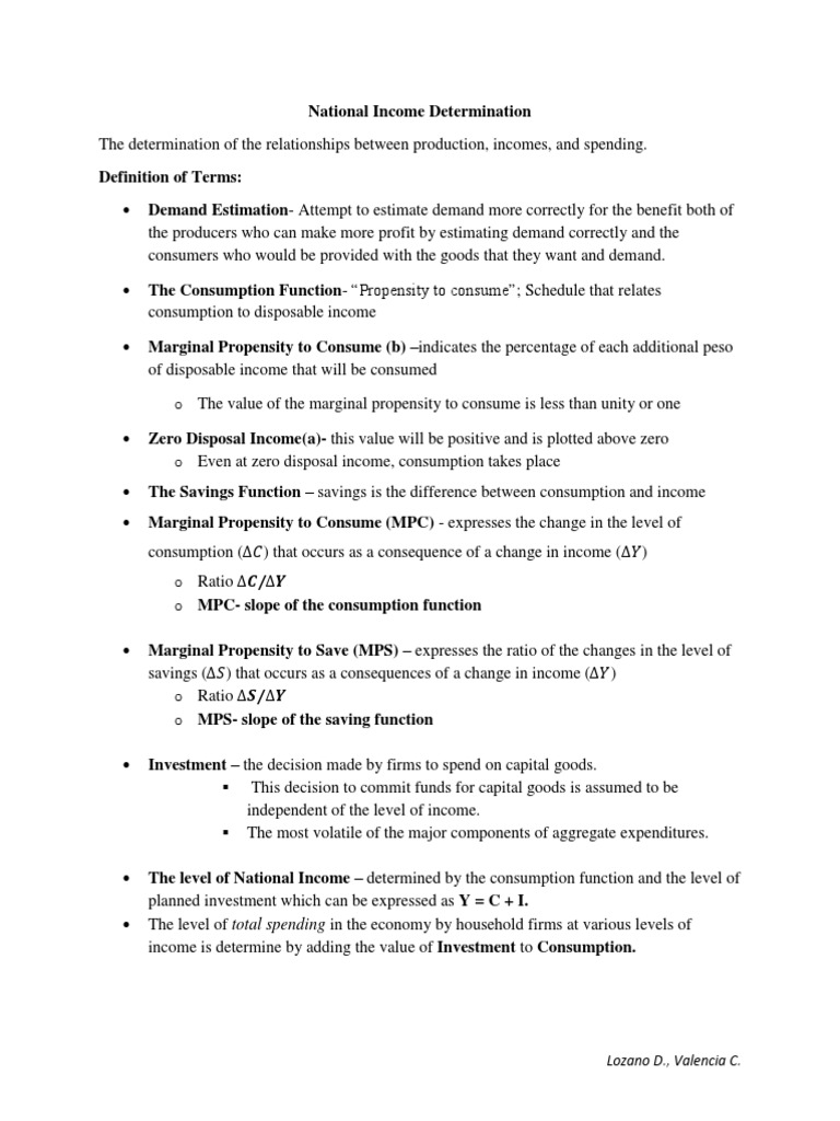 National Income Components and Functions | PDF | Fiscal Multiplier | Saving