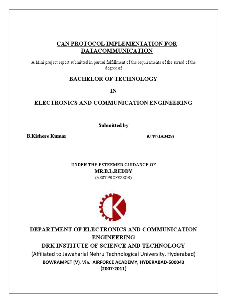 Can Protocol Implementation For Datacommunication1 | PDF ...