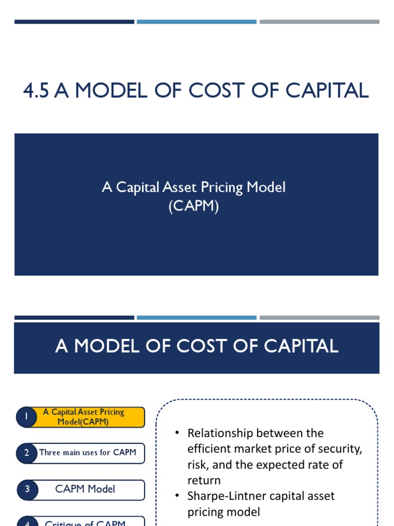 CAPM - Sum Revised | PDF | Capital Asset Pricing Model | Cost Of Capital