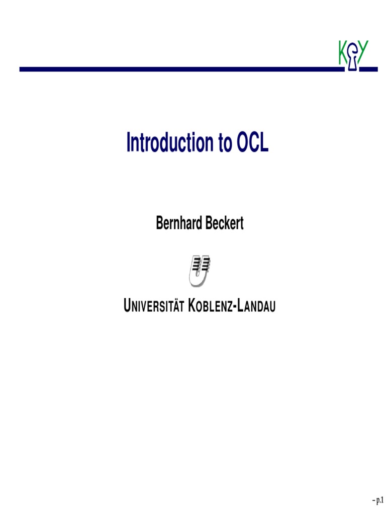 Introduction To Ocl Bernhard Beckert Pdf Unified Modeling Language Data Model
