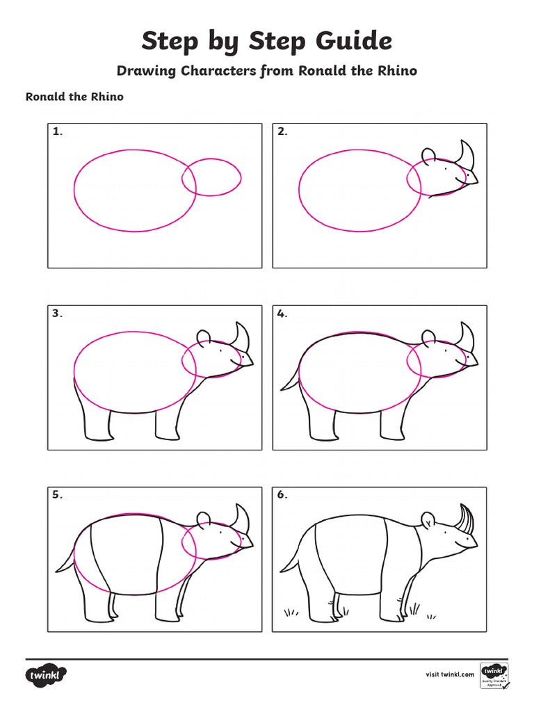 Step by Step Drawing Jungle Animals Activity Sheets | PDF