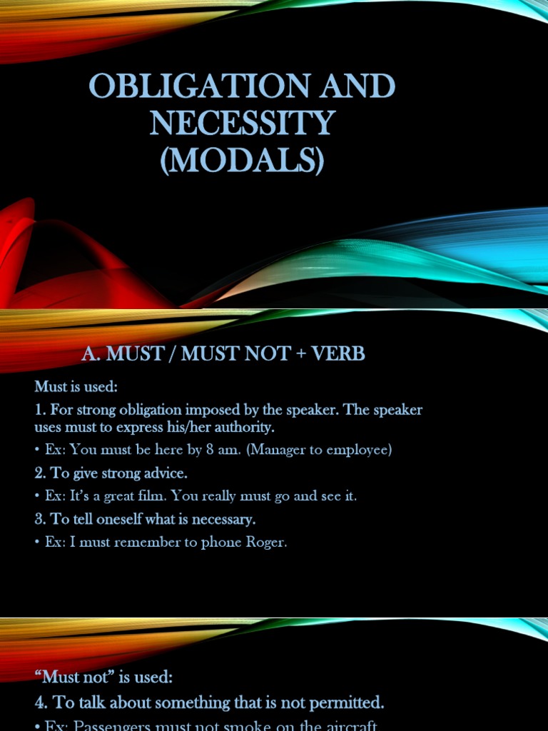 Obligation and Necessity (Modals) | PDF