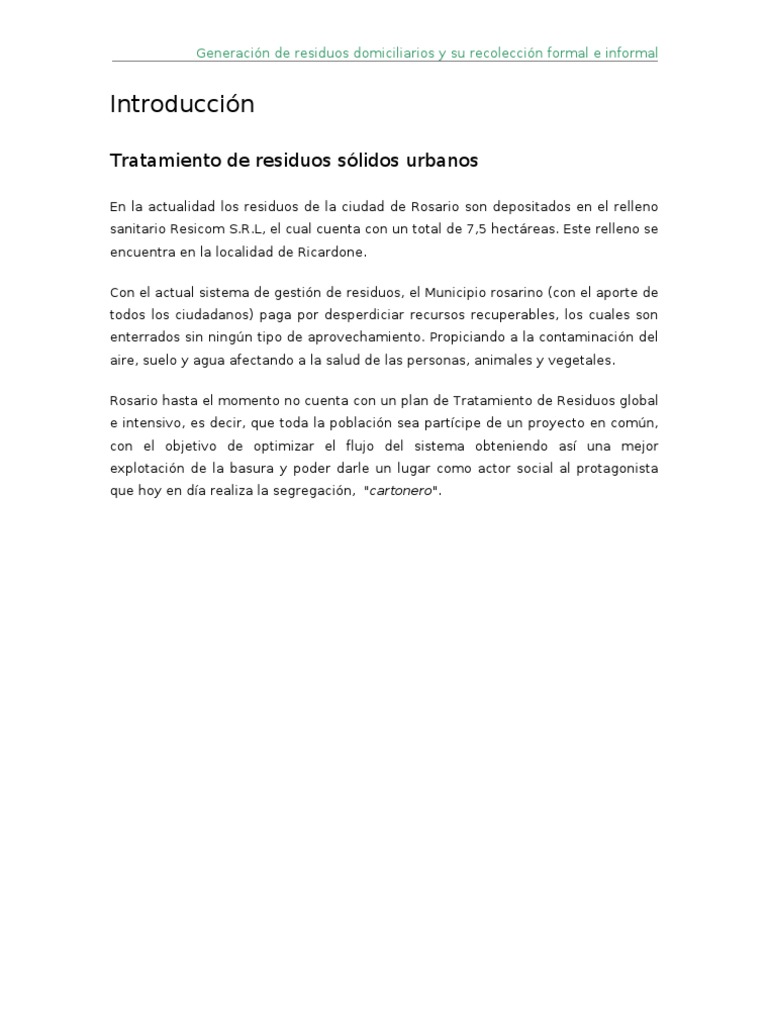 Introduccion | PDF | Vertedero | Residuos