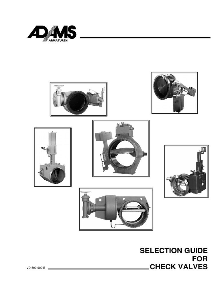 Check Valve Selection Guide VD 500-600 E | PDF | Valve | Actuator