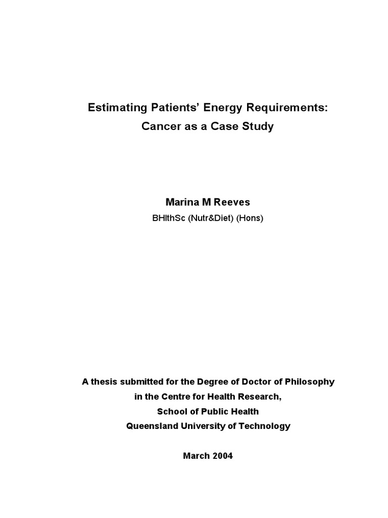 Marina Reeves Thesis PDF | PDF | Dietitian | Clinical Trial