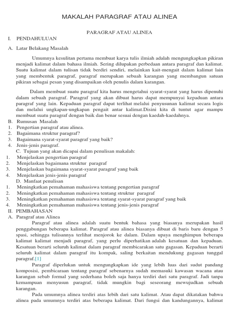 Makalah Paragraf Atau Alinea | PDF