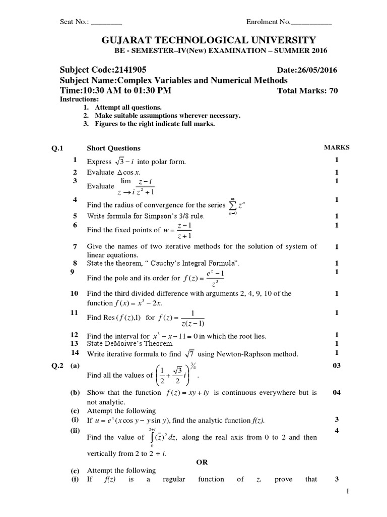 May2016 2141905 CVNM | PDF | Eigenvalues And Eigenvectors | Computational Science