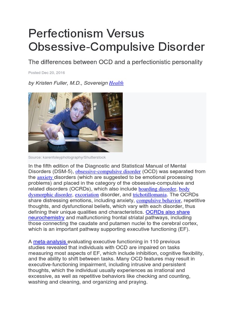 OCD vs. Perfectionism Explained | PDF | Obsessive–Compulsive Disorder ...