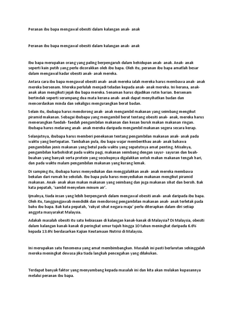 Peranan Ibu Bapa | PDF