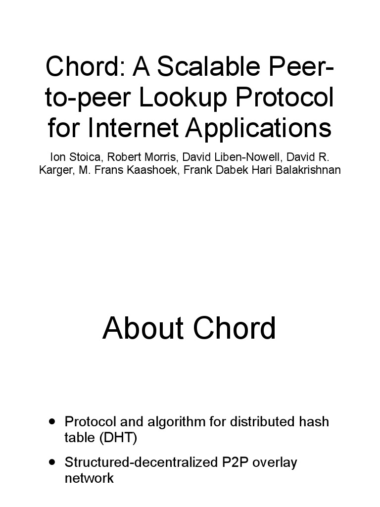 Scalable P2P Lookup with Chord Protocol | PDF | Algorithms And Data ...
