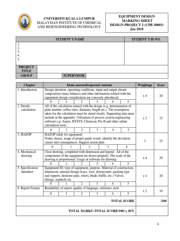 Chemical Equipment Design Evaluation | PDF | Design | Engineering