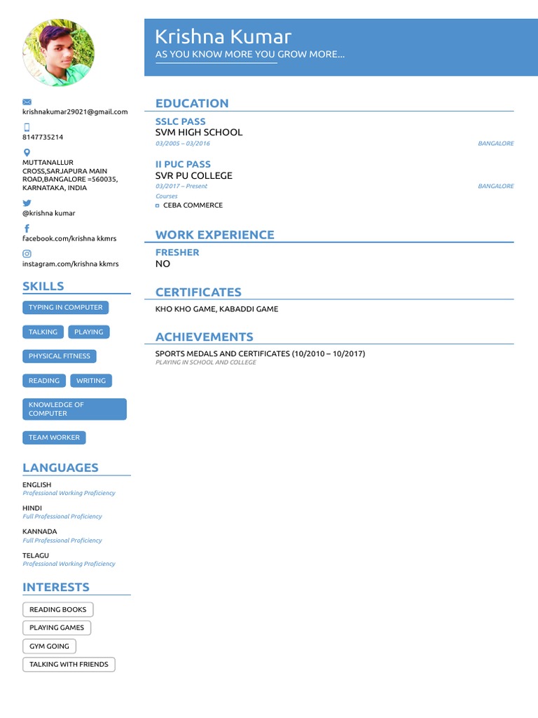 Krishna's Resume | PDF