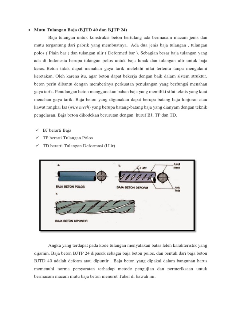 Mutu Tulangan Baja | PDF