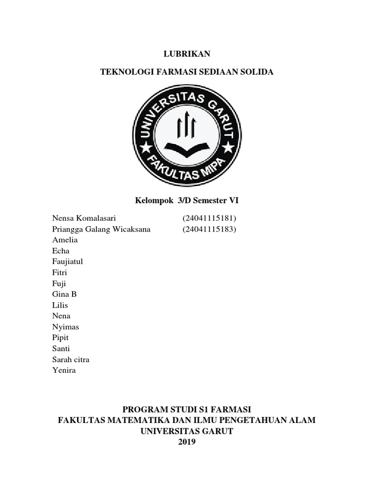 Fungsi dan Jenis Lubrikan Tablet | PDF