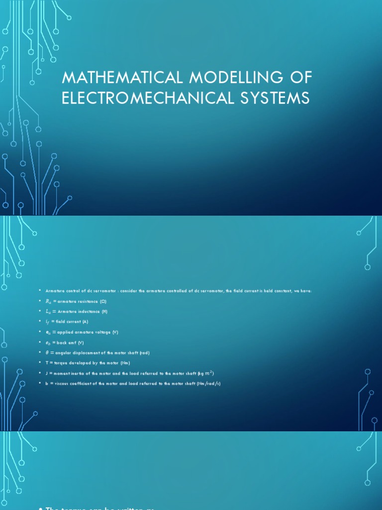 Mathematical Modelling of Electromechanical Systems PPT PSD | PDF ...