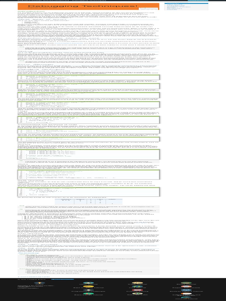 Debugging Techniques - Software Design and Development | Download Free ...
