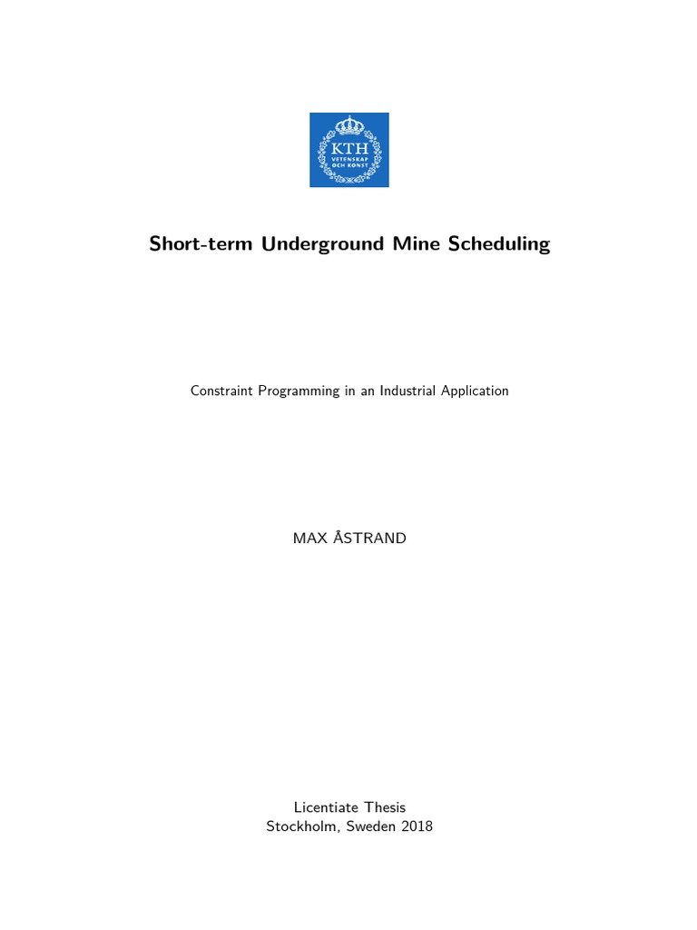 Short-Term Underground Mine Scheduling PDF | PDF