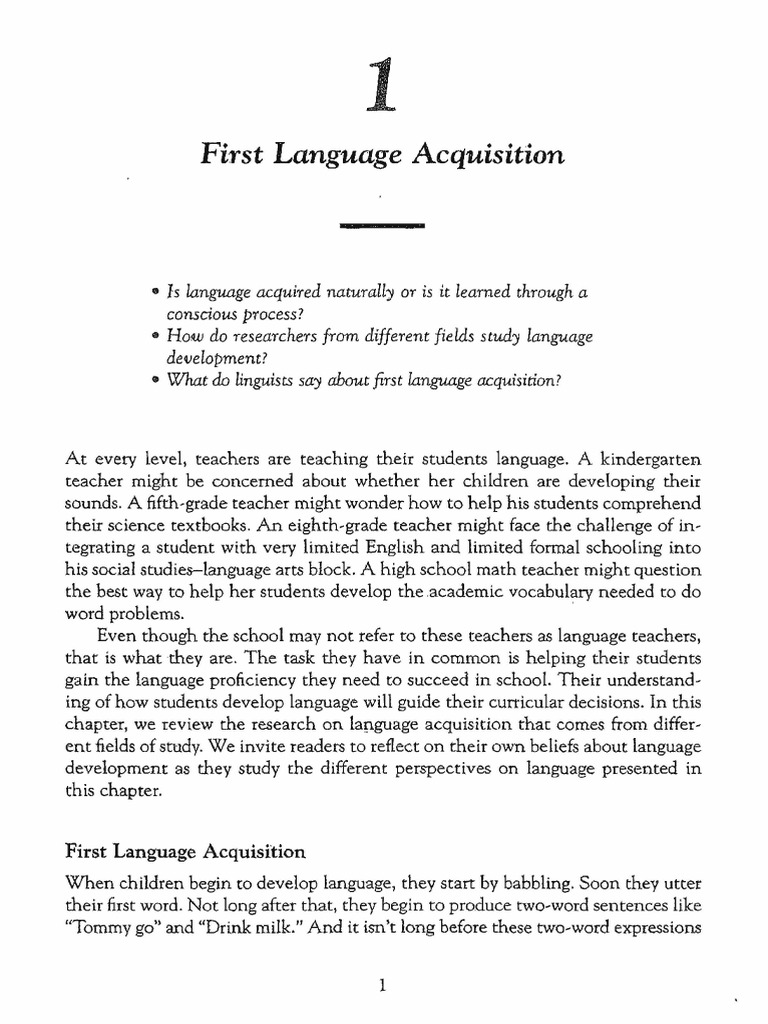 Essential Linguistics CH 1 PDF | PDF | Language Development | Language ...