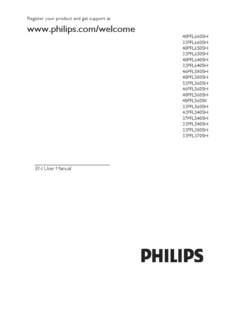 Use Manual Philips 32PFL5605H | PDF | High Definition Television ...