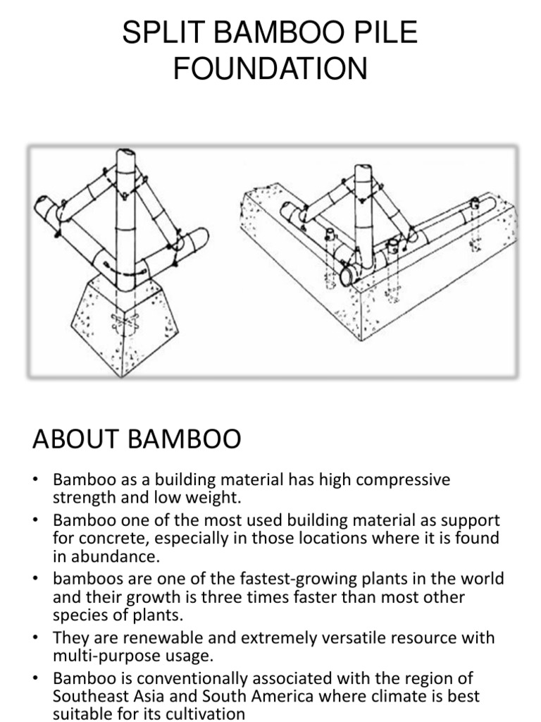 Split Bamboo Pile Foundation | PDF | Bamboo | Building Materials