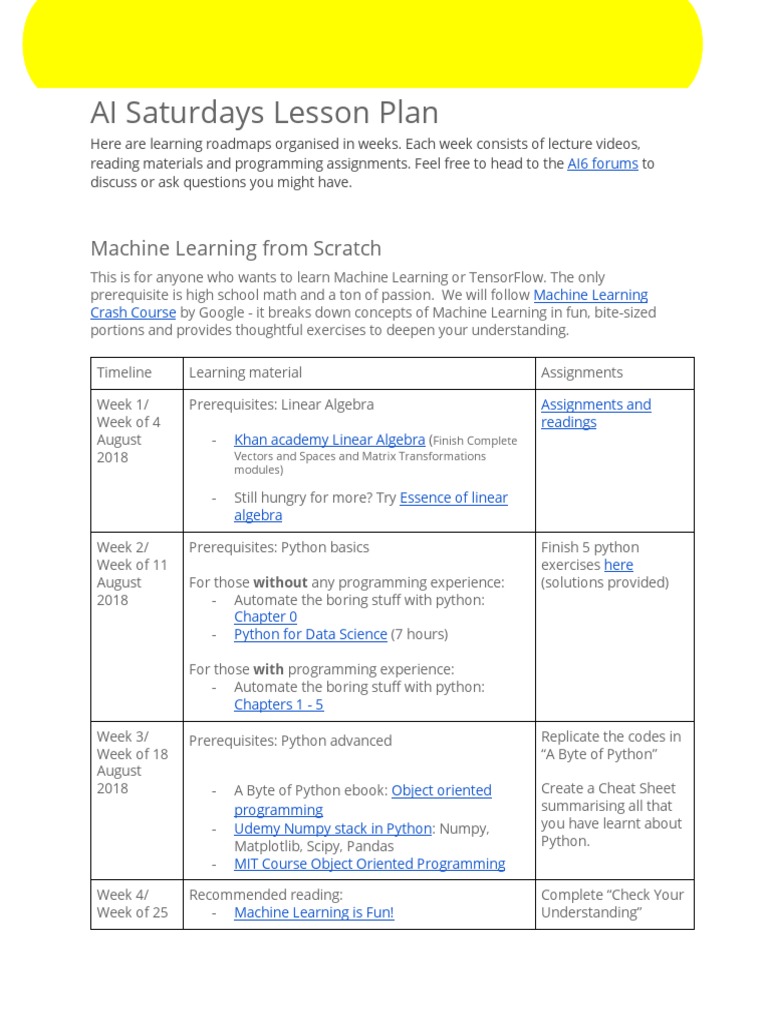 AI - 100 Days Learning Plan | PDF | Machine Learning | Artificial ...