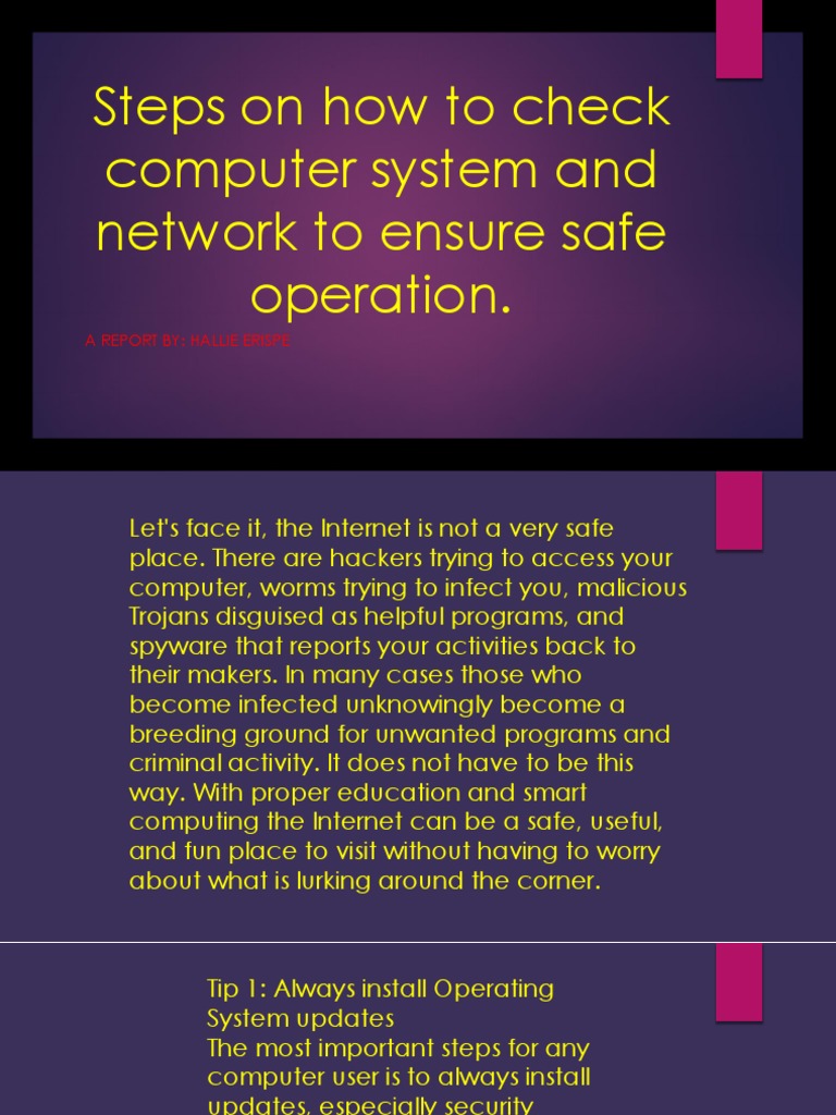 Steps On How To Check Computer System and Network To Ensure Safe ...