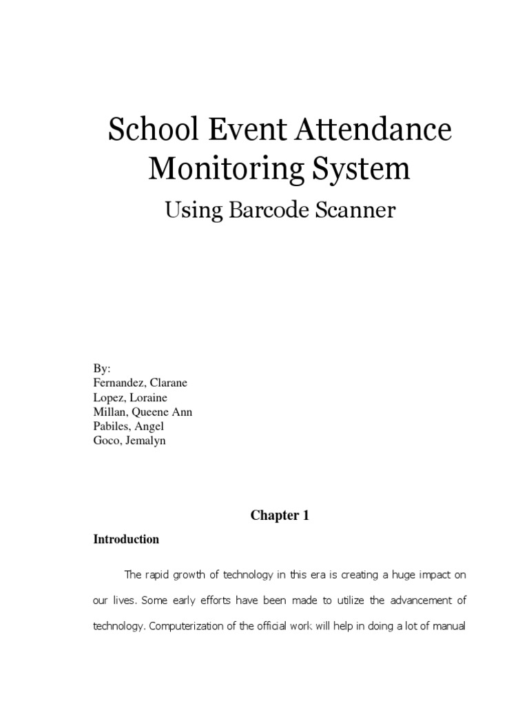 School Event Attendace Monitoring System | Download Free PDF | Barcode ...