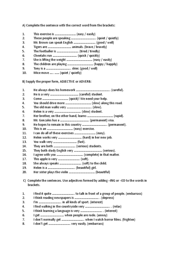 Adverbs and Adjectives | PDF