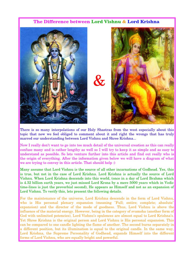 The Difference Between Lord Vishnu and Lord Krishna | PDF | Vishnu ...