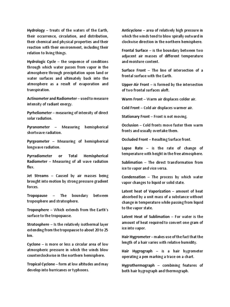 Hydrology Final Exam Reviewer | PDF | Precipitation | Atmosphere Of Earth