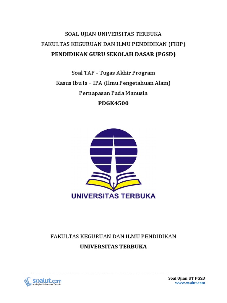 3 - Soal TAP UT PGSD - Tugas Akhir Program - Ibu Is - IPA Pernapasan Pada Manusia PDF | PDF ...