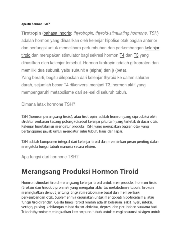 Apa Itu Hormon TSH | PDF