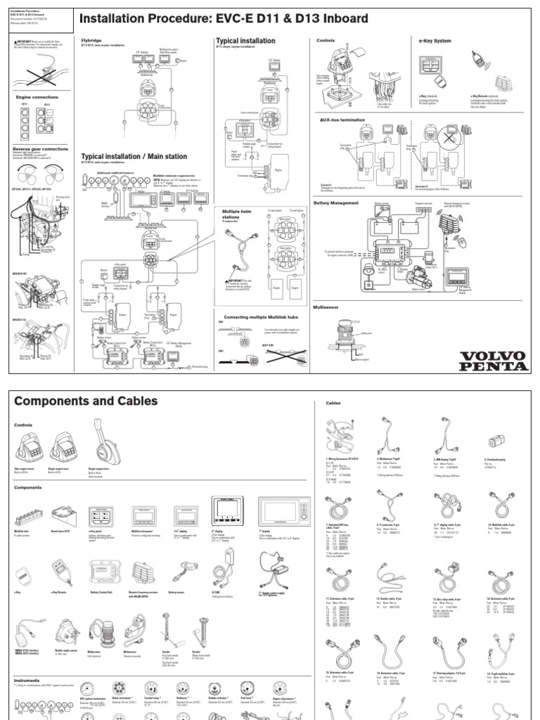 Installation Procedure EVC E D11, D13 Inboard | PDF | Electrical ...