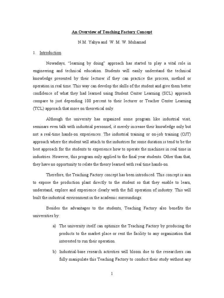 Teaching Factory | PDF | Factory | Learning