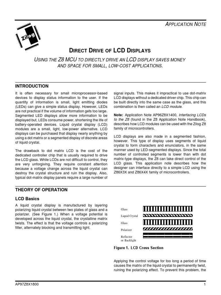 Direct Drive of LCD Displays PDF | PDF | Liquid Crystal Display | Root ...