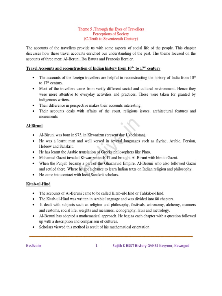 Class 12 History: Travellers' Insights | PDF | Mughal Empire