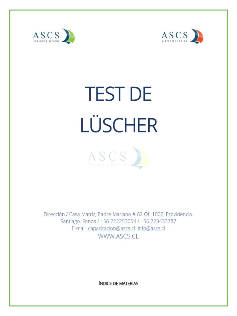 Manual Test de Lücher PDF | PDF | Color | Rojo