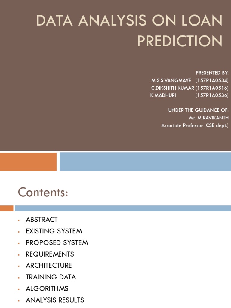 Data Analysis On Loan Prediction | PDF | Logistic Regression ...
