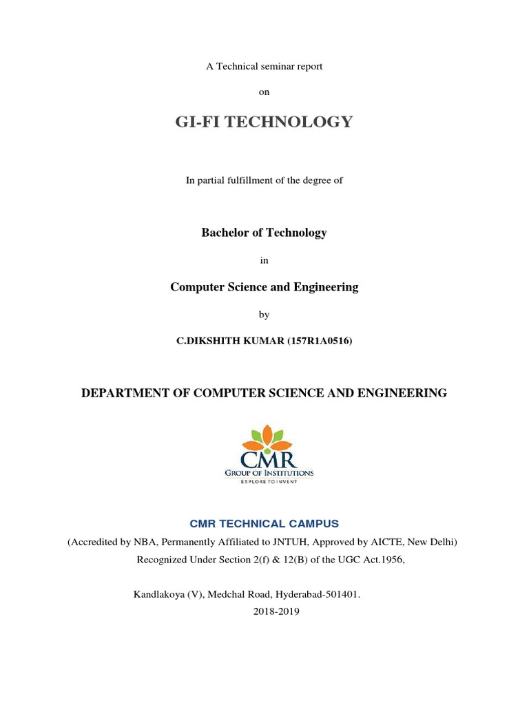 Technical Seminar Documentation On Gifi | PDF | Duplex (Telecommunications) | Ultra Wideband
