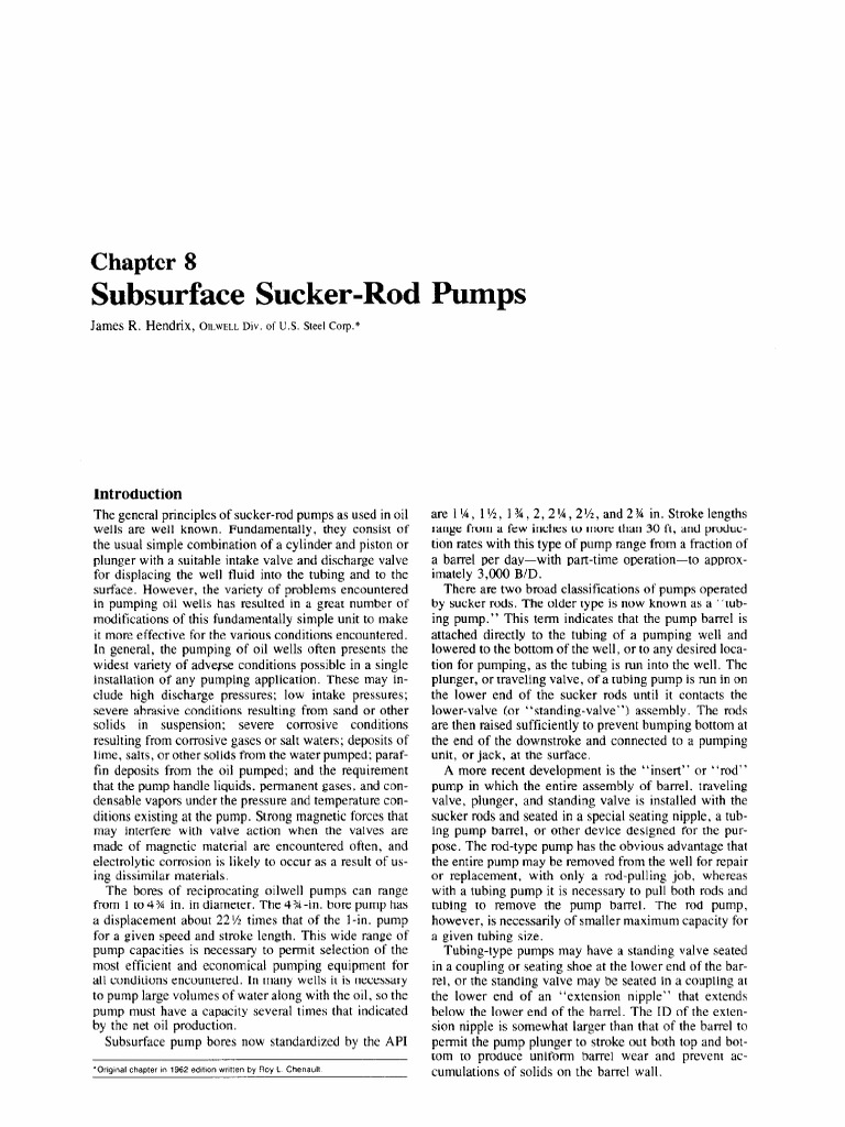 08 Subsurface Sucker-Rod Pumps PDF | PDF | Casing (Borehole) | Pump