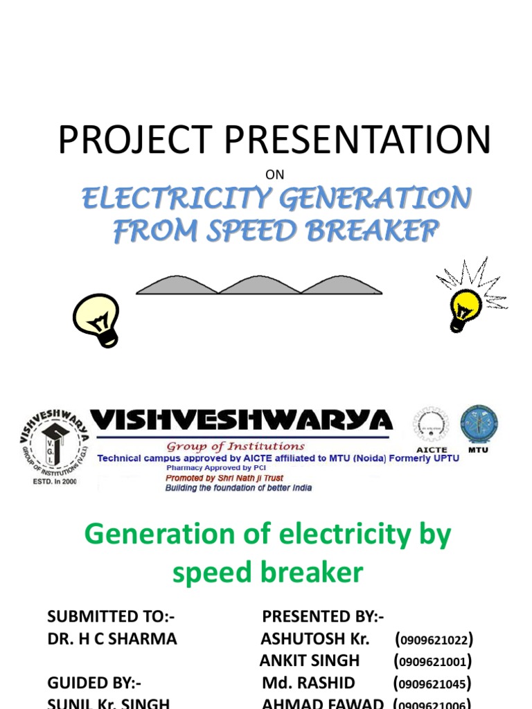 Generating Electricity from Speed Breakers | PDF | Electric Generator ...