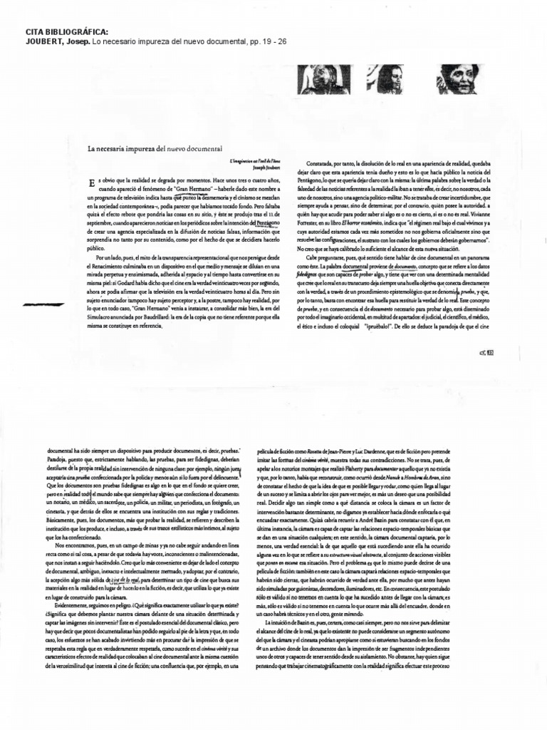 Catala, La Necesaria Impureza Del Documental PDF | PDF | Documental | Verdad