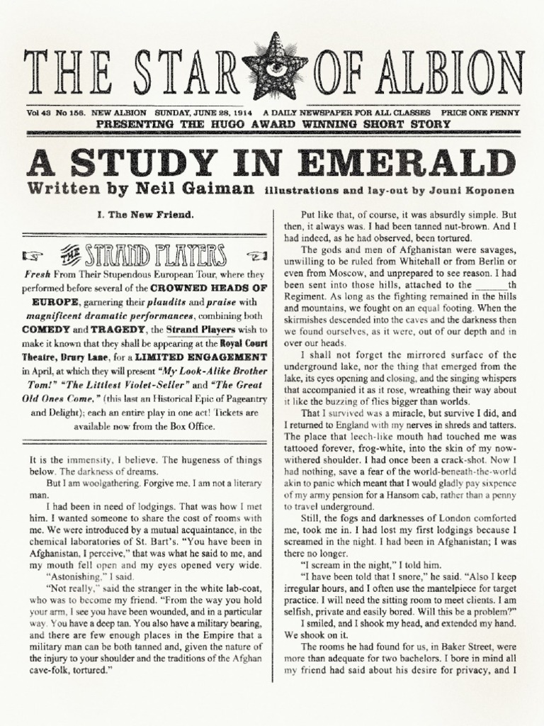 A Study in Emerald by Neil Gaiman PDF | PDF