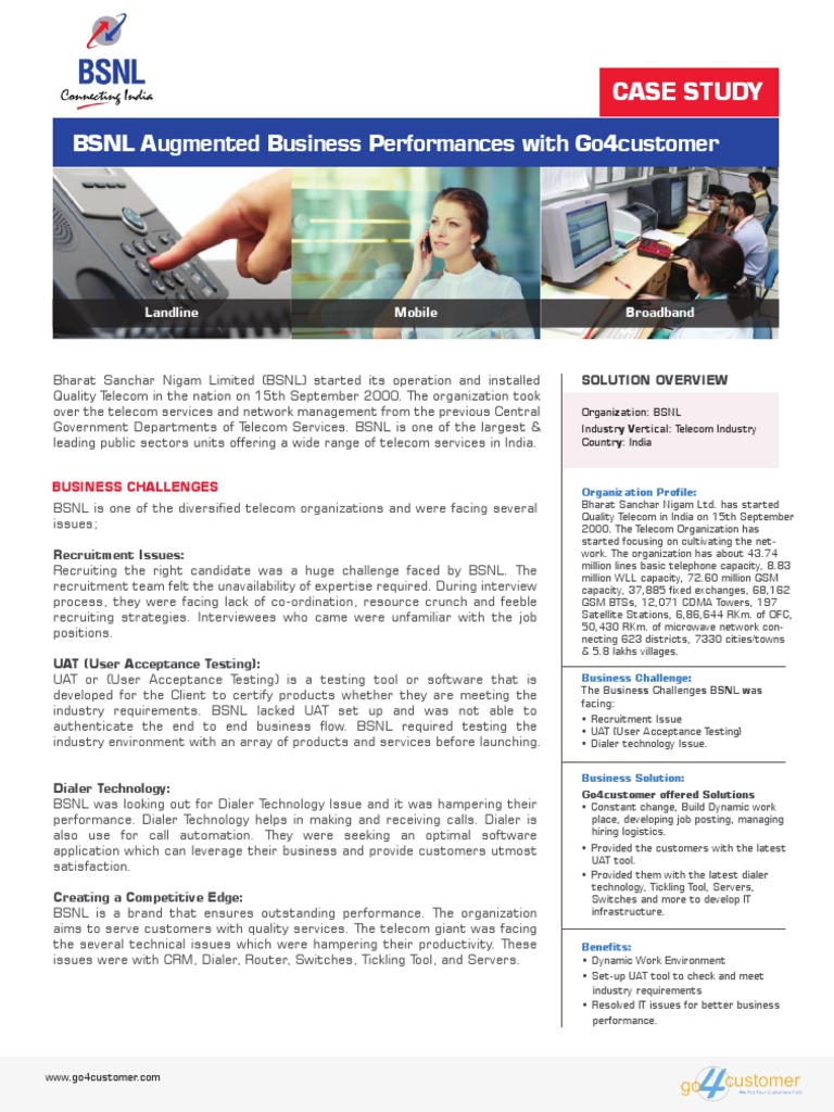 Case Study BSNL | PDF | Business | Information Technology