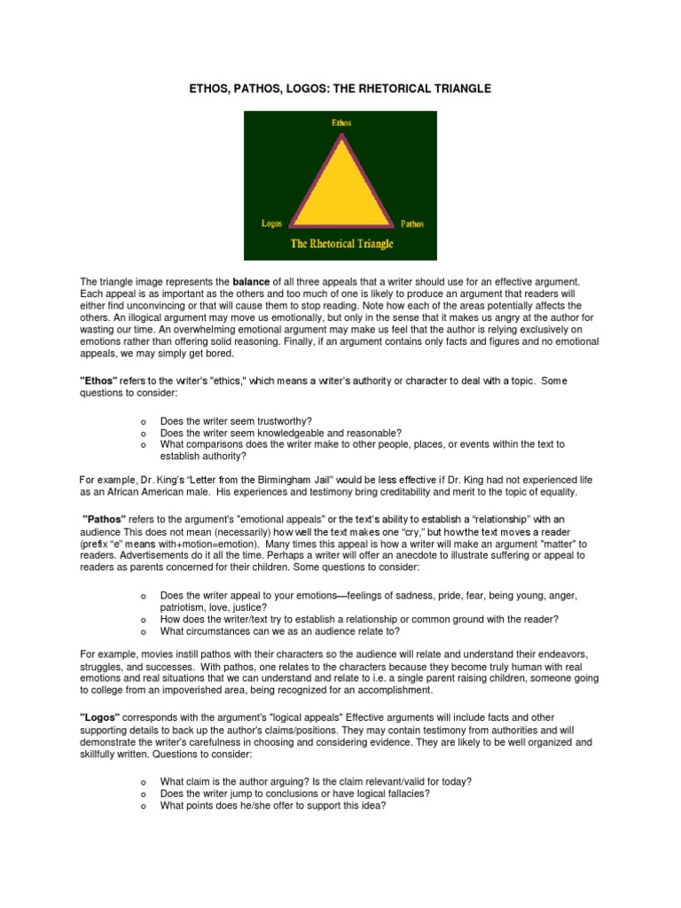 The Rhetorical Triangle PDF | PDF | Rhetoric | Logos