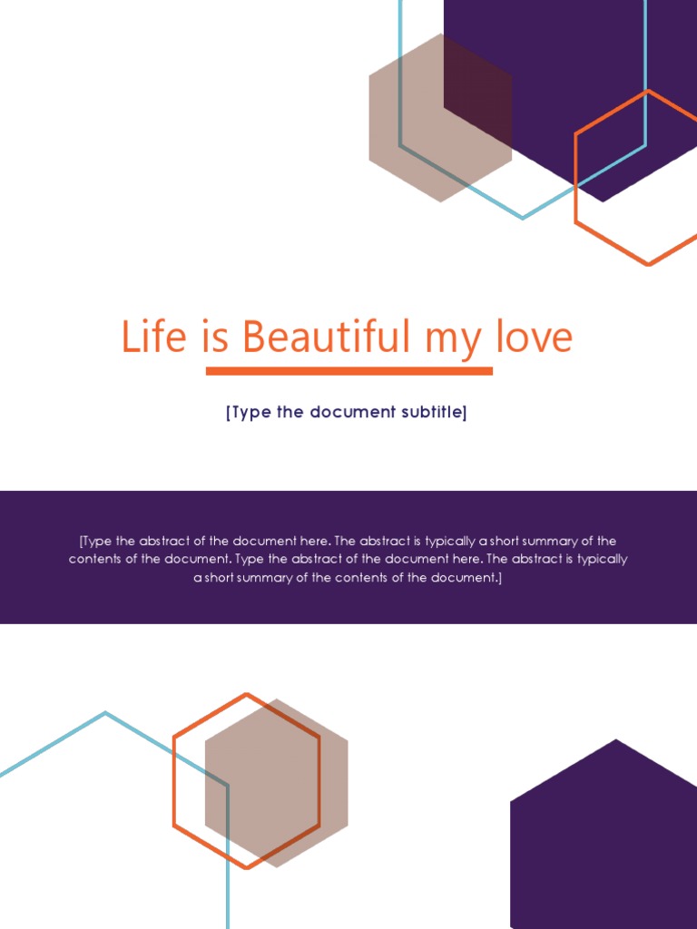 Life Is Beautiful My Love: (Type The Document Subtitle) | PDF | Page Layout | Computing