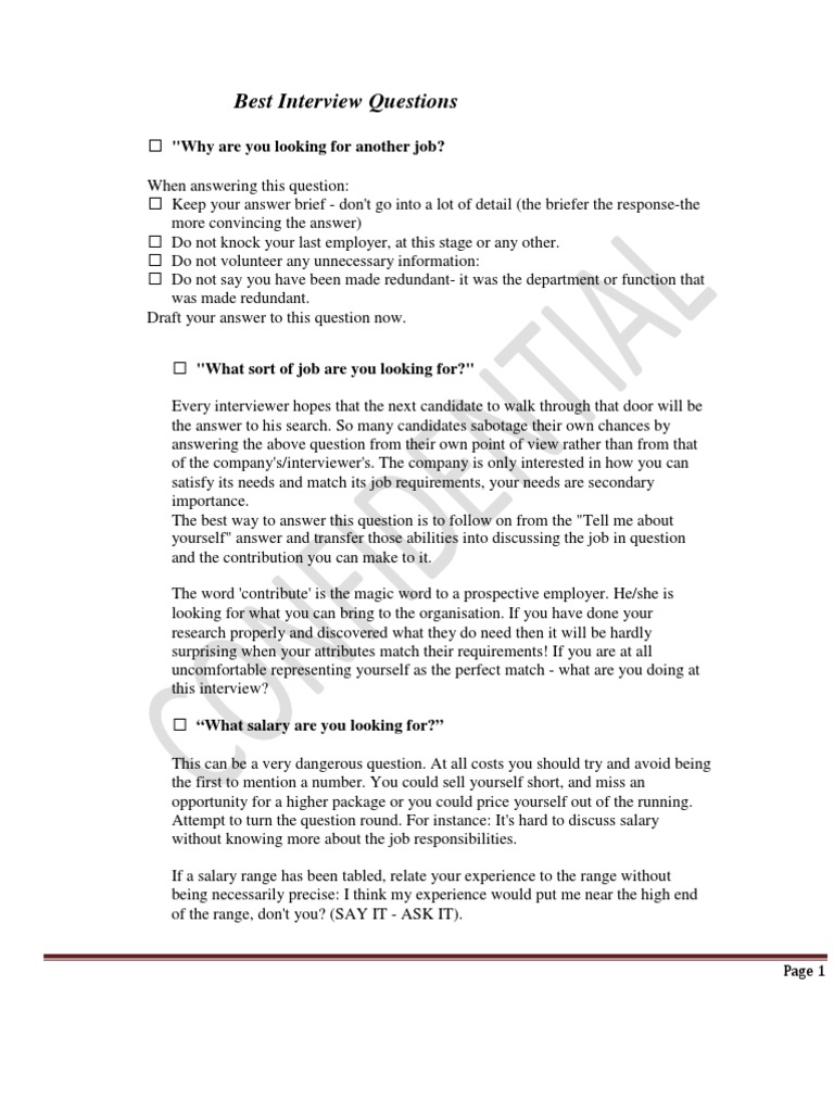 Interview Questions | PDF | Question | Interview