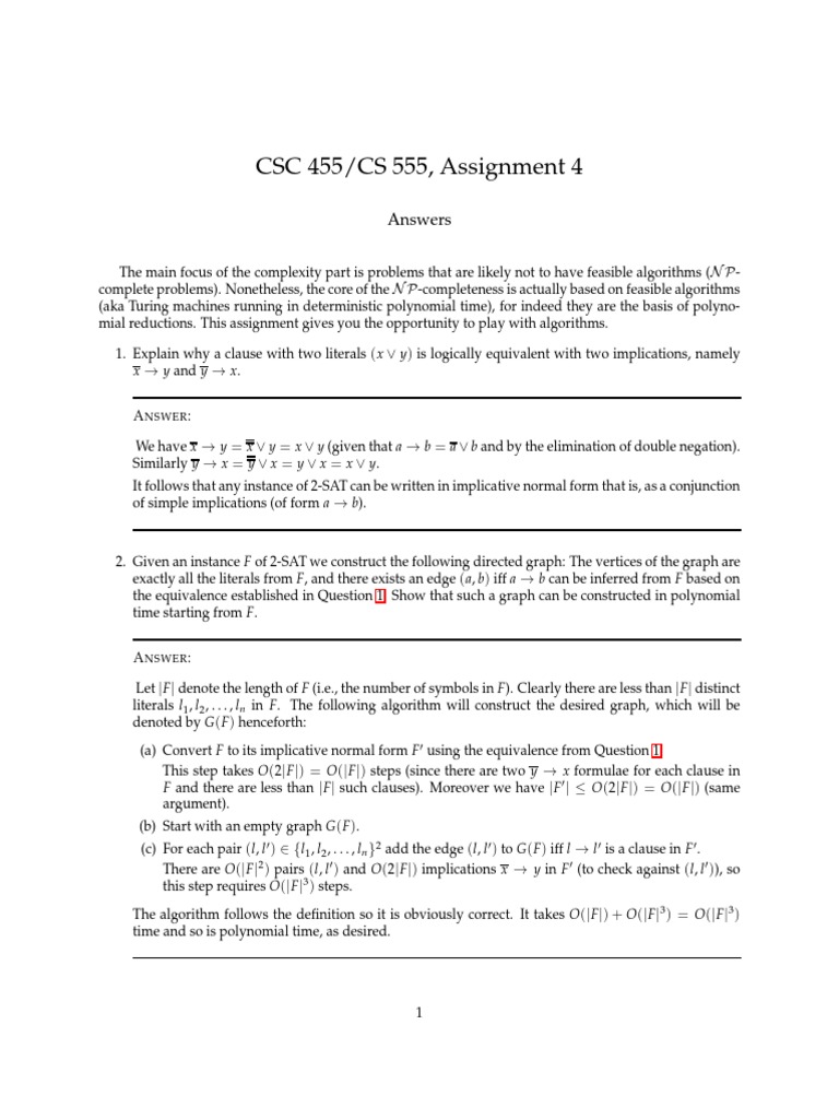 CSC 455/CS 555 Assignment 4 Answers Graph Algorithm | PDF | Time Complexity | Areas Of Computer ...